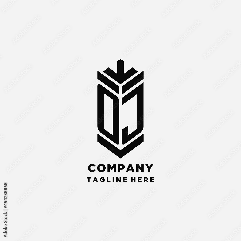 Initials OJ shield logo design, creative monogram logo inspiration ...