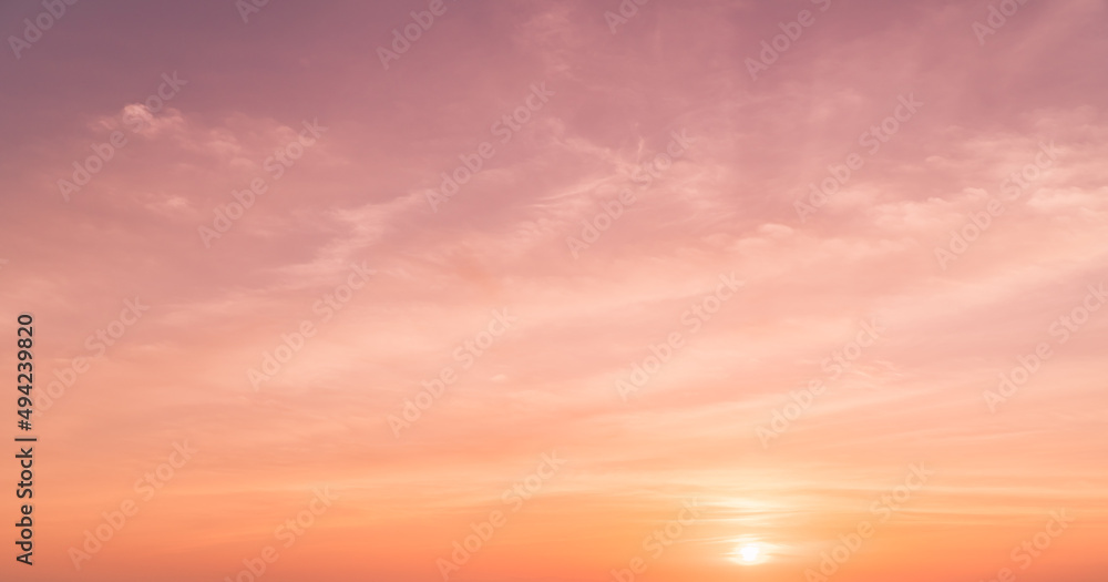 Evening Sky,Pink sky background with romantic colorful sunlight with ...