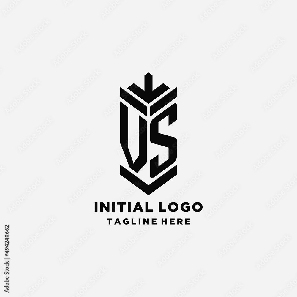 Initials VS shield logo design, creative monogram logo inspiration ...