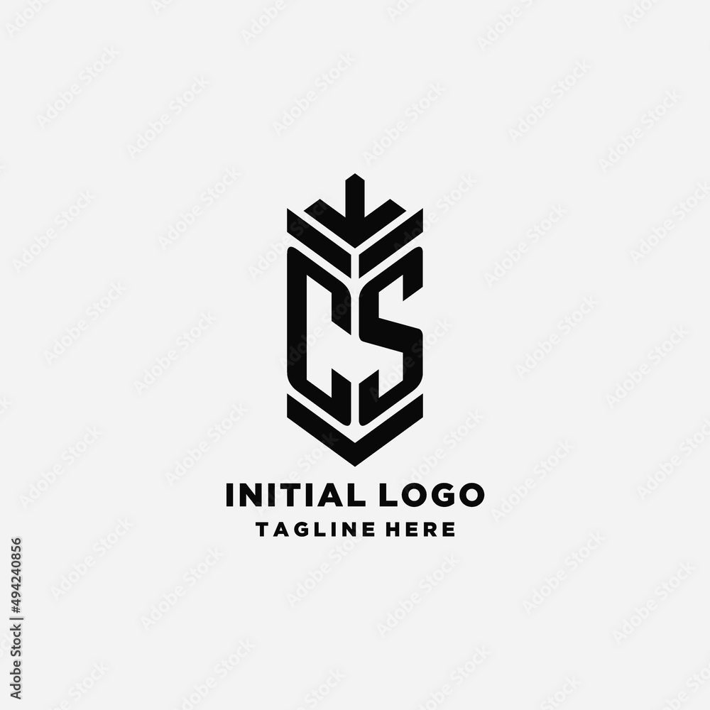 Initials CS shield logo design, creative monogram logo inspiration ...