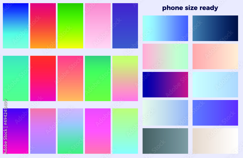 25 set color background. Modern screen vector design for mobile app ...