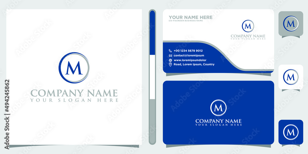 Vector Letter M Circle style with Branding designs template Graphic ...