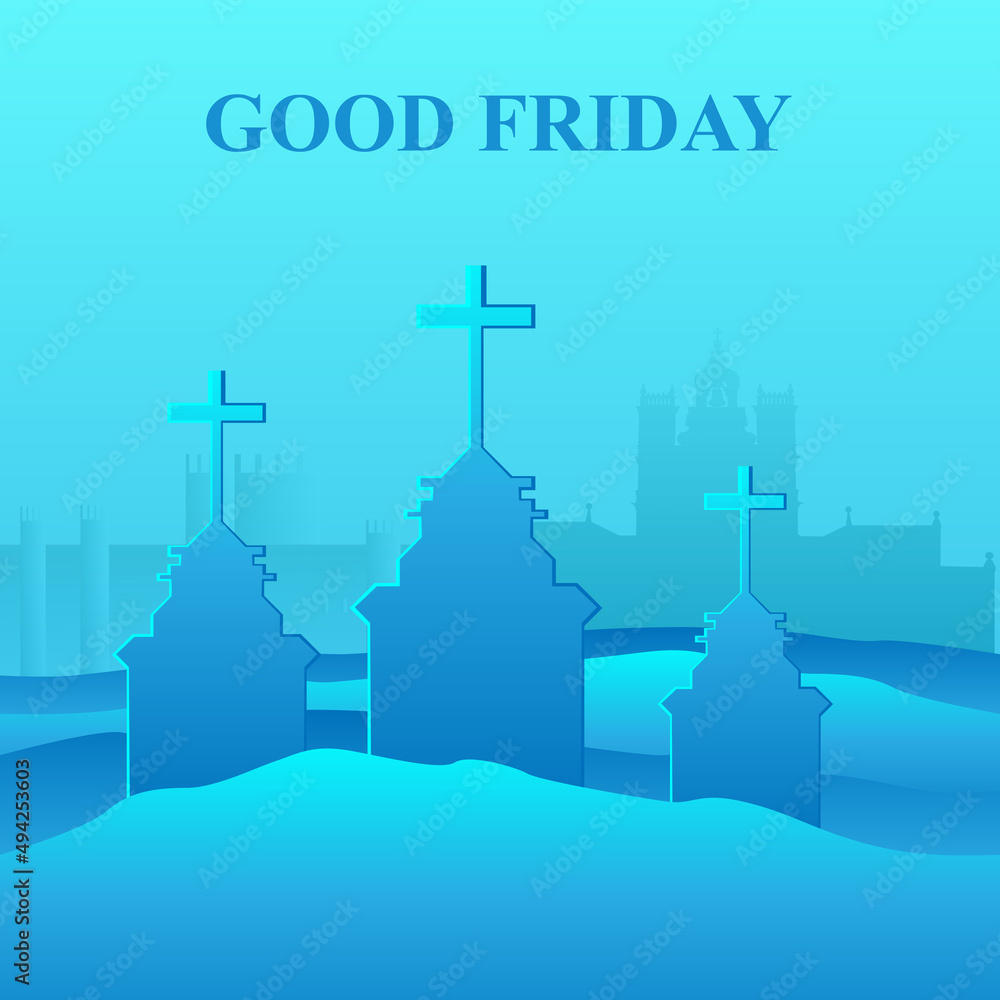 Good Friday, vector illustration of Jesus Christ Crucifixion. Stock ...