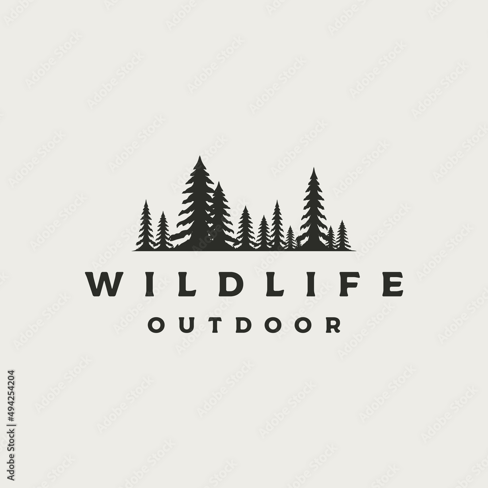 Evergreen Pine fir hemlock spruce conifer cedar tree logo design vector ...