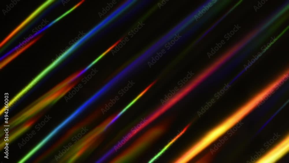 Thin Rainbow Lines Abstract Motion. Moving, fading and blending multi ...