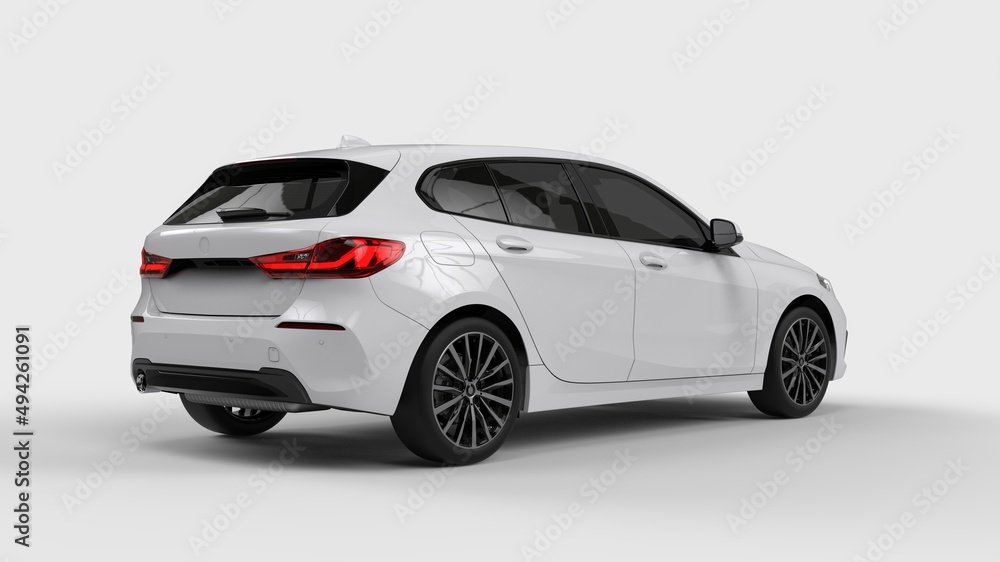 Mockup car coupe similar to BMW 1 series F40 2020 isolated on white ...