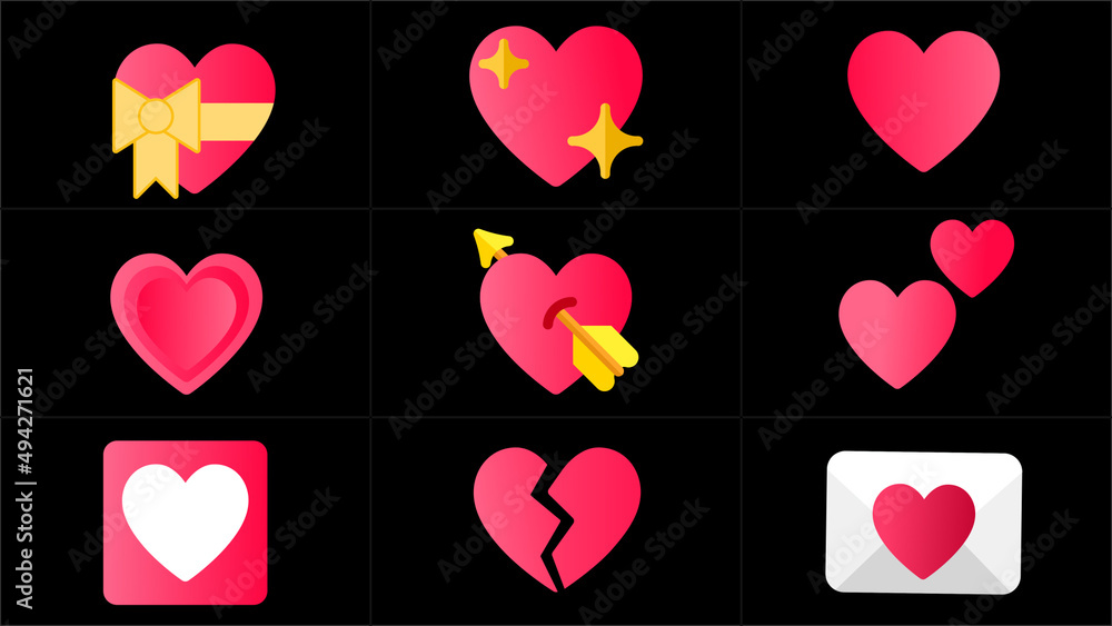 Animated Red Hearts Emoji Video Overlay Stock Template | Adobe Stock