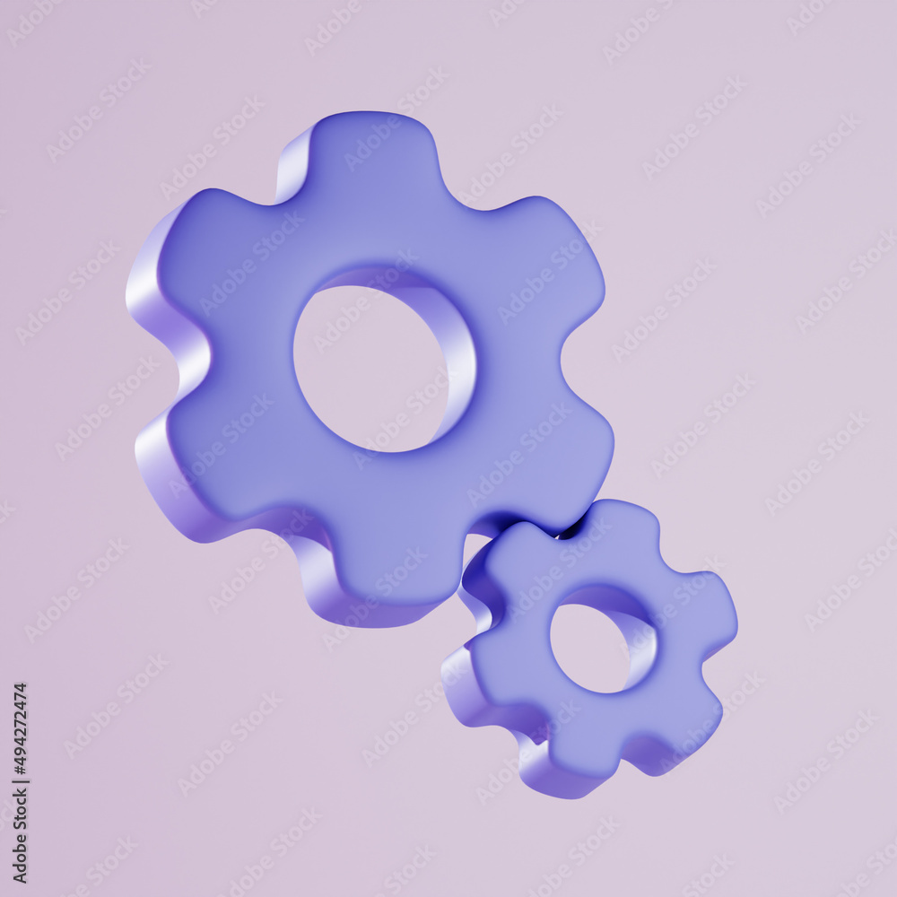 Ilustracja Stock: gears and cogs illustration, Setting 3D Icon. simple ...