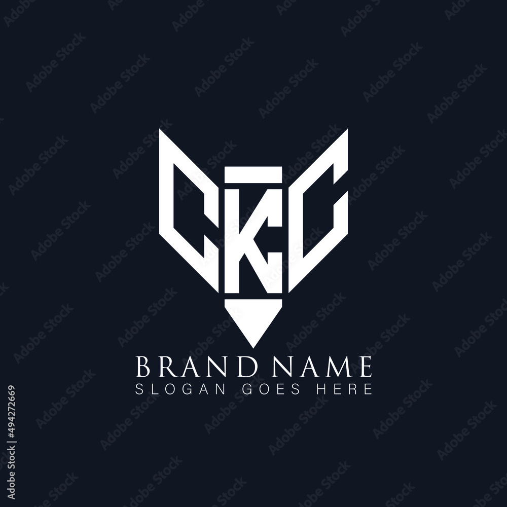 CKC letter logo design on black background.CKC creative monogram ...