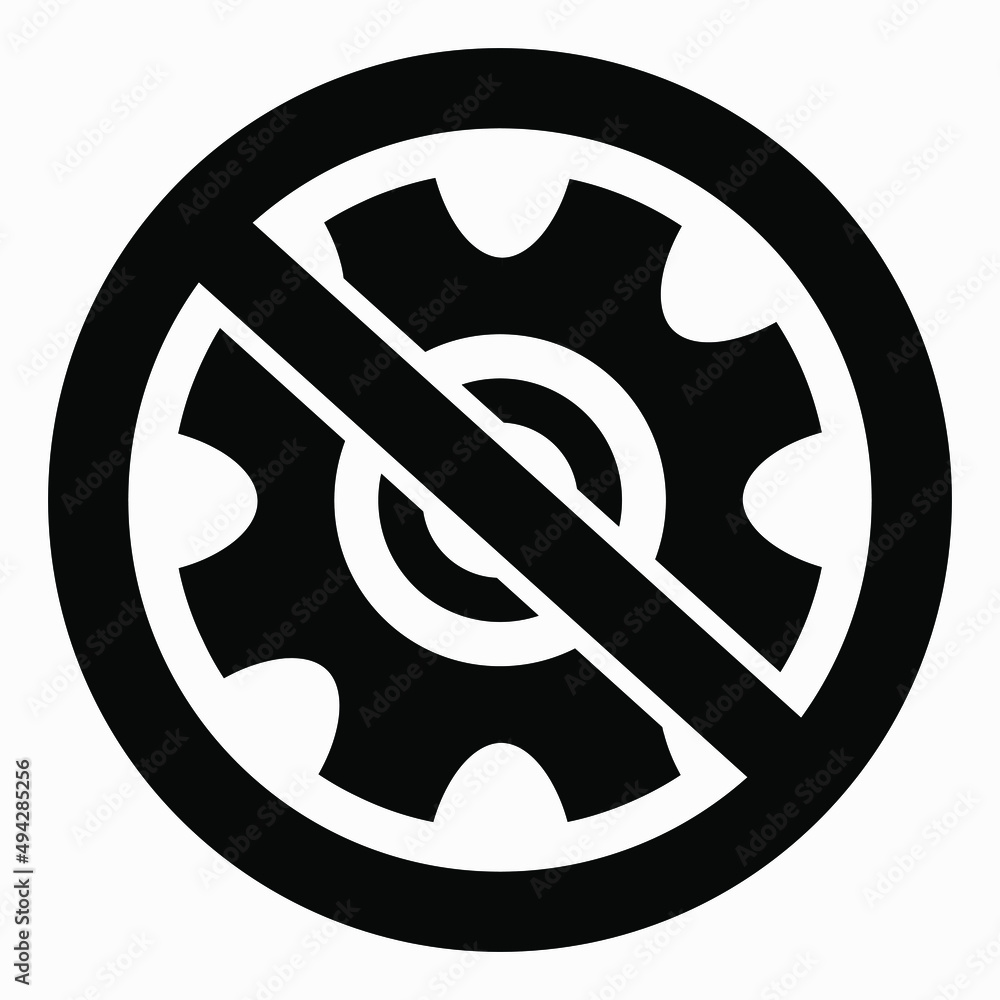 Do not repair. No settings. Icon prohibition gear. Shopping cart ...