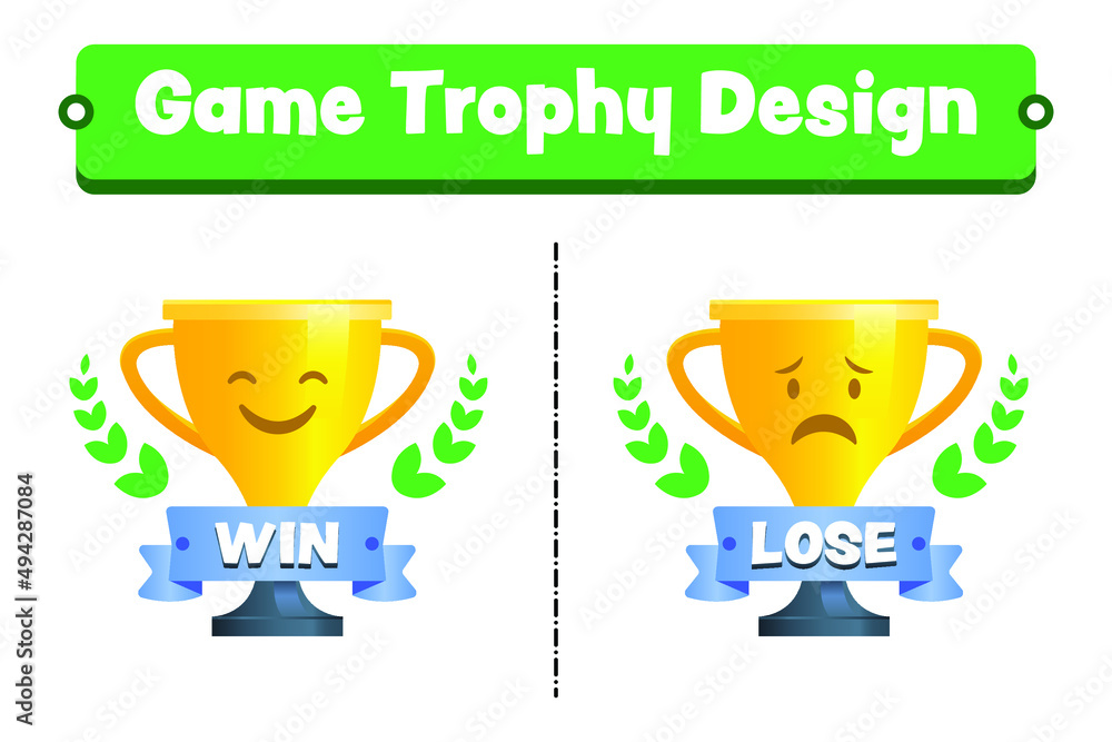 Winner cup. Trophy golden cup.Trophy awards cup. Receiving the cartoon ...