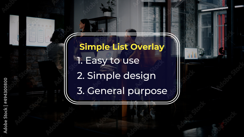 Simple List Overlay Stock Template | Adobe Stock