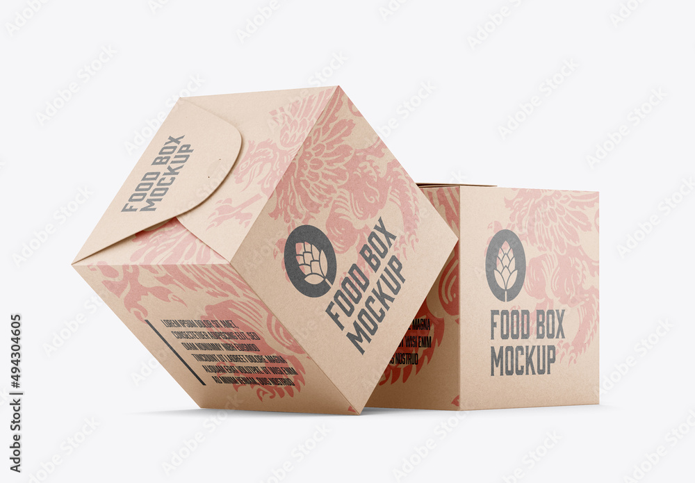 Square Food Box Mockup Stock Template | Adobe Stock