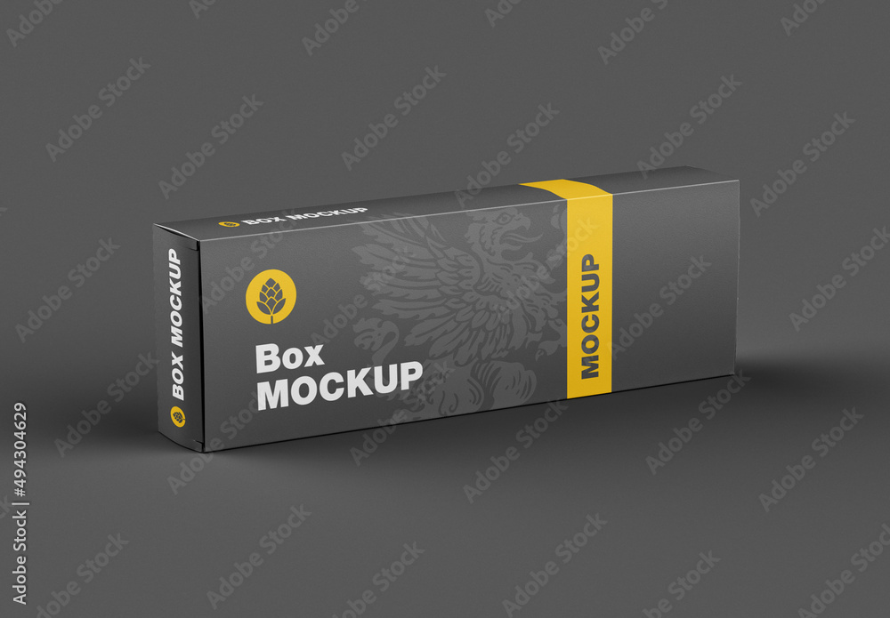 Flat Cardboard Box Mockup Stock Template | Adobe Stock