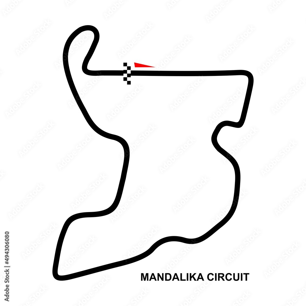 Mandalika race circuit map Stock Vector | Adobe Stock