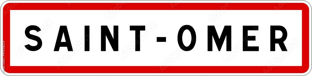 Panneau entrée ville agglomération Saint-Omer / Town entrance sign ...