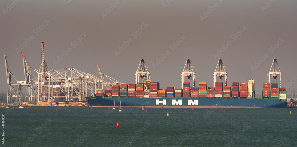Southampton, England, UK. 2022. DP World container terminal with ...