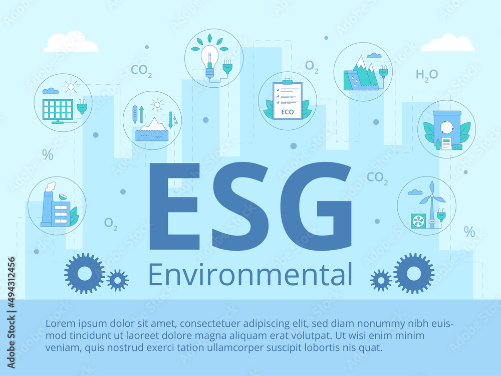 ESG environmental business concept. Template for presentation. Banner ...