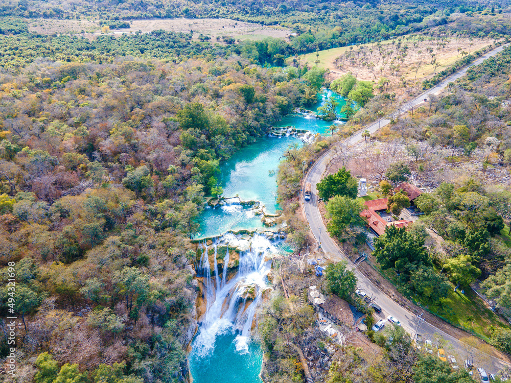 Tamul Waterfall on Tampaon River, Huasteca Potosina, Mexico Stock Photo ...