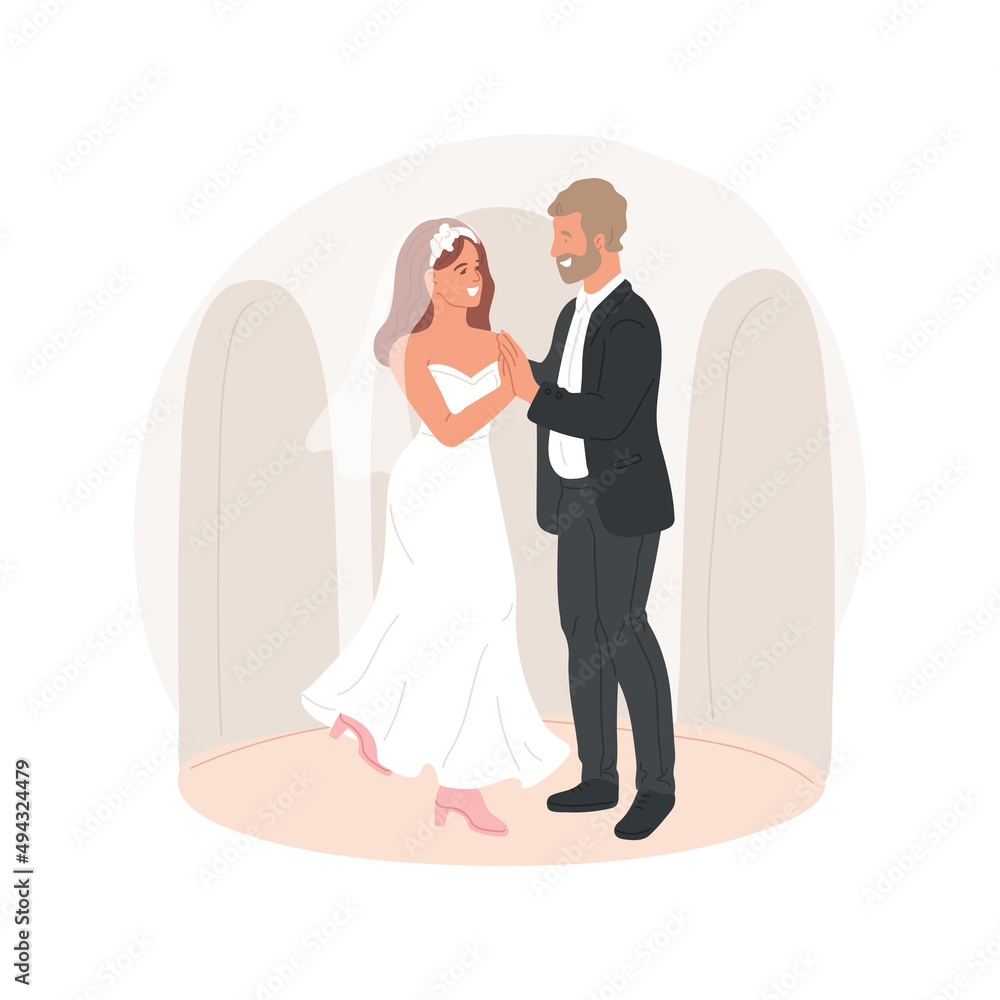 Father-daughter dance isolated cartoon vector illustration. Elderly ...