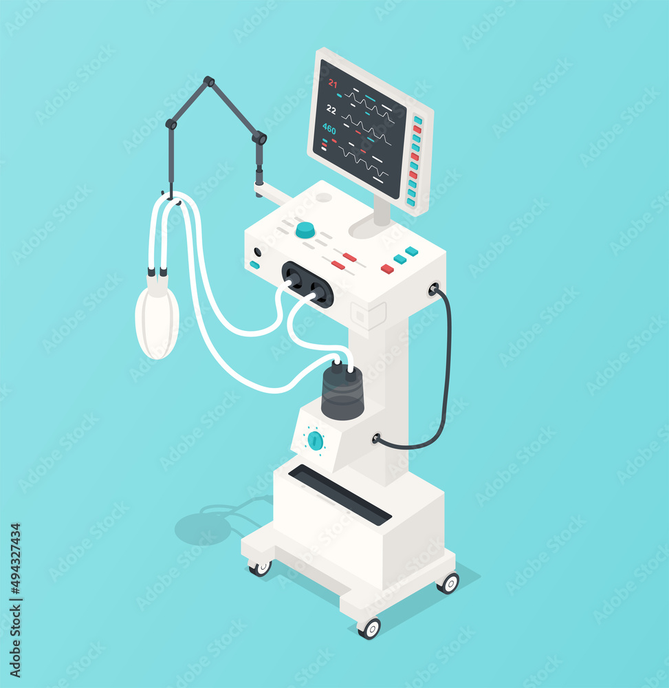 Mechanical ventilation system. Special devices for protection of lungs ...
