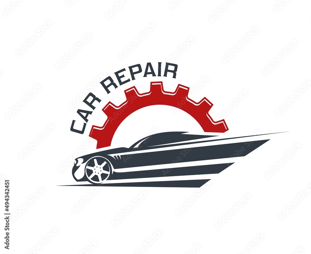 Car engine repair service icon of auto mechanic garage and automotive ...