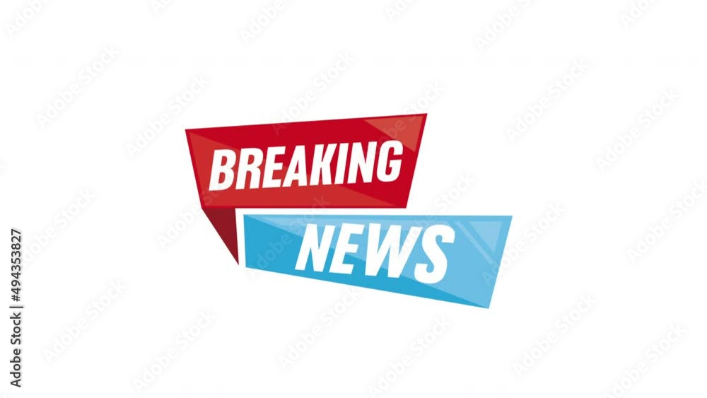 4K Video of Breaking News Concept Sign of main news with animated ...