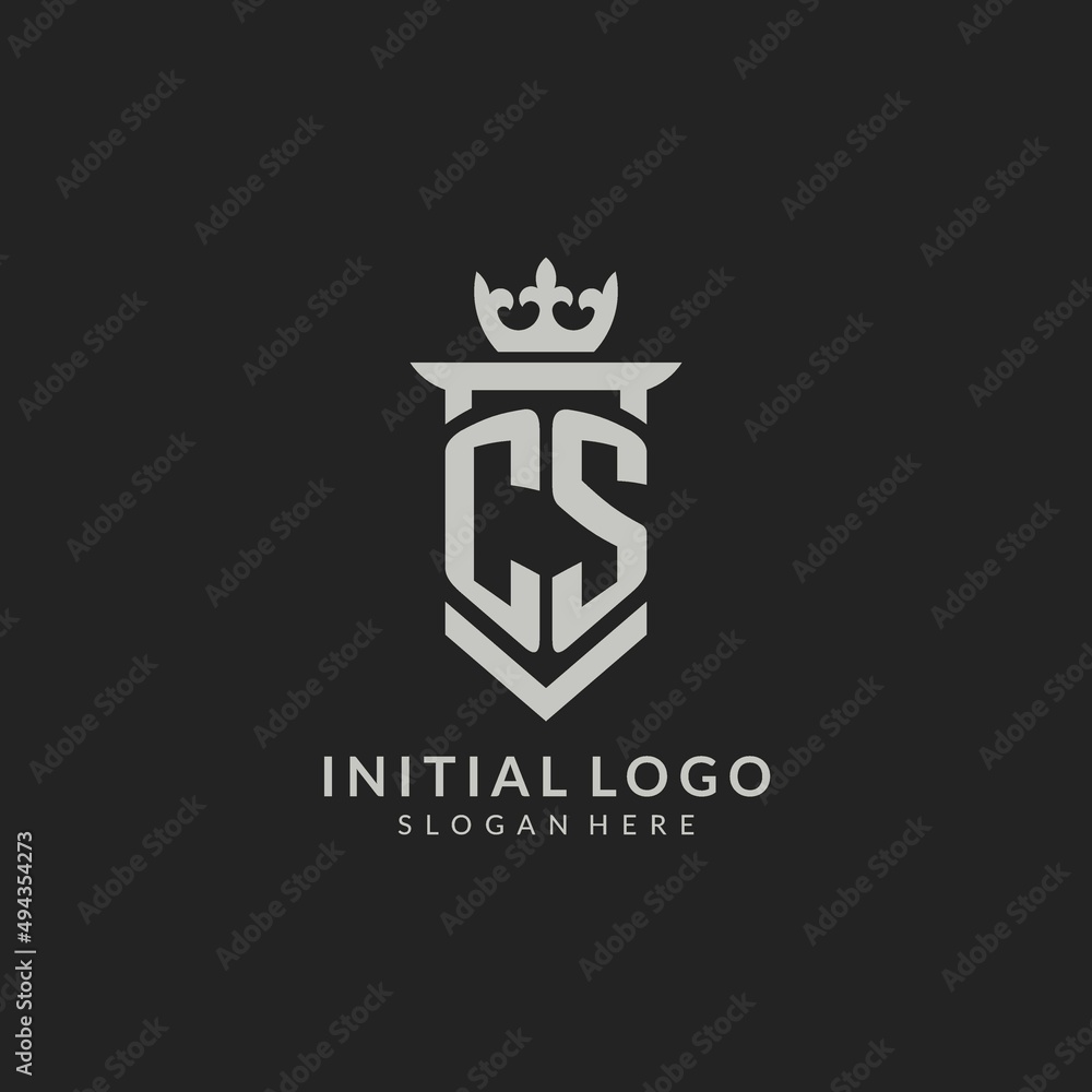 Initial CS shield and crown logo style Stock Vector | Adobe Stock