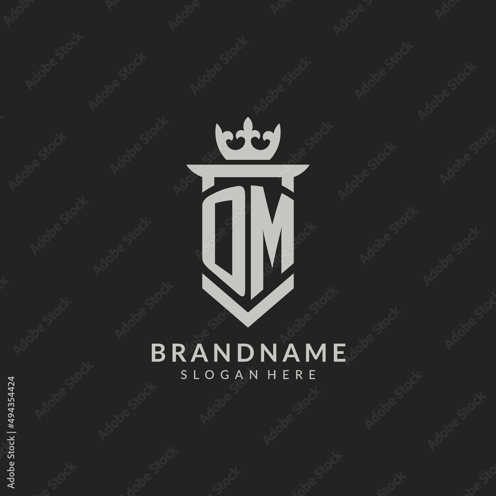 Initial OM shield and crown logo style Stock Vector | Adobe Stock