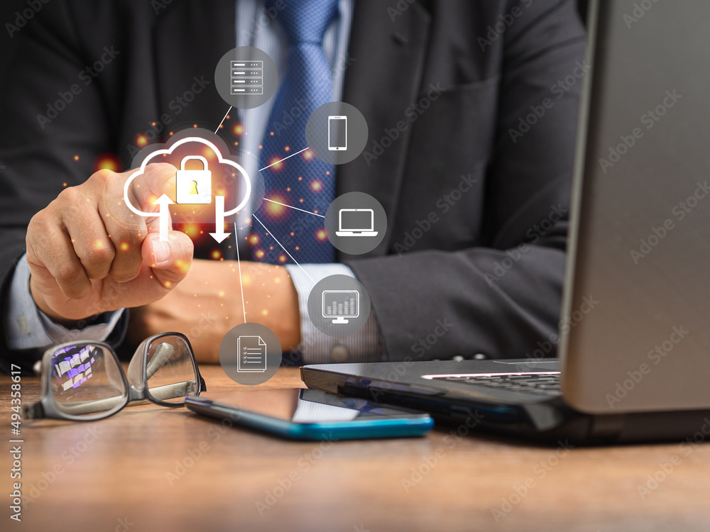 Data encryption security. Cloud computing system. Data transformation ...