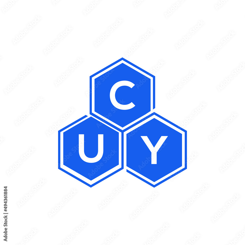 CUY letter logo design on White background. CUY creative initials ...