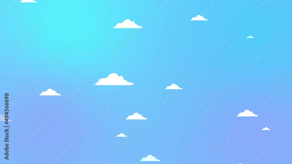 Vidéo Stock 4K Cloudy sky animation. Animated Clouds timelapse in blue ...