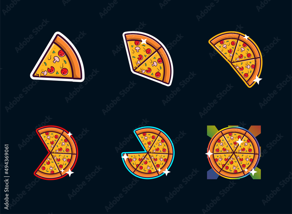 Pizza badge emotes collection. can be used for twitch youtube. set ...