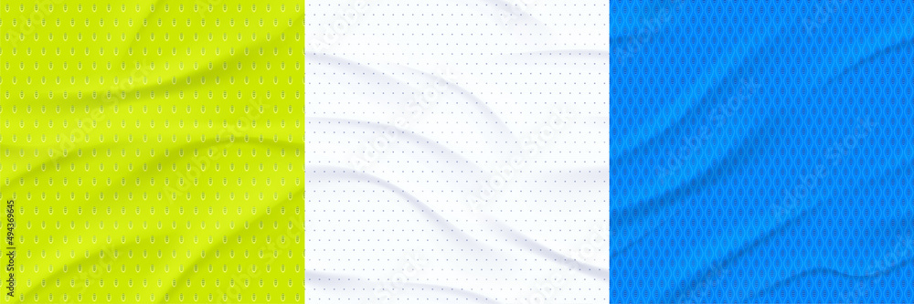 Textures of sports jersey, athletic shirt material. Vector realistic ...