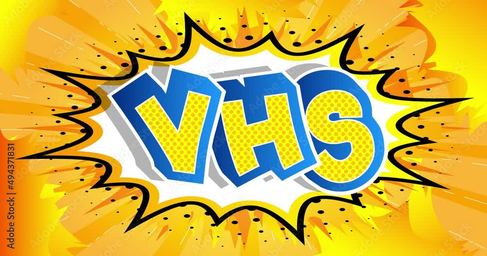 Video Stock VHS. Motion poster. 4k animated Comic book word text moving ...