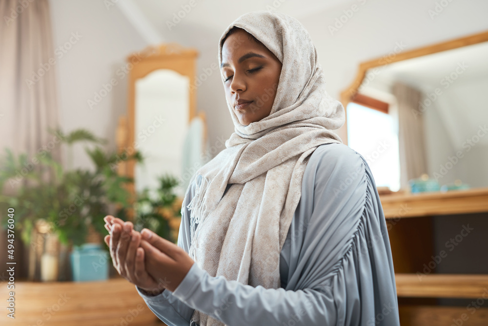 Muslim Woman Praying At Home