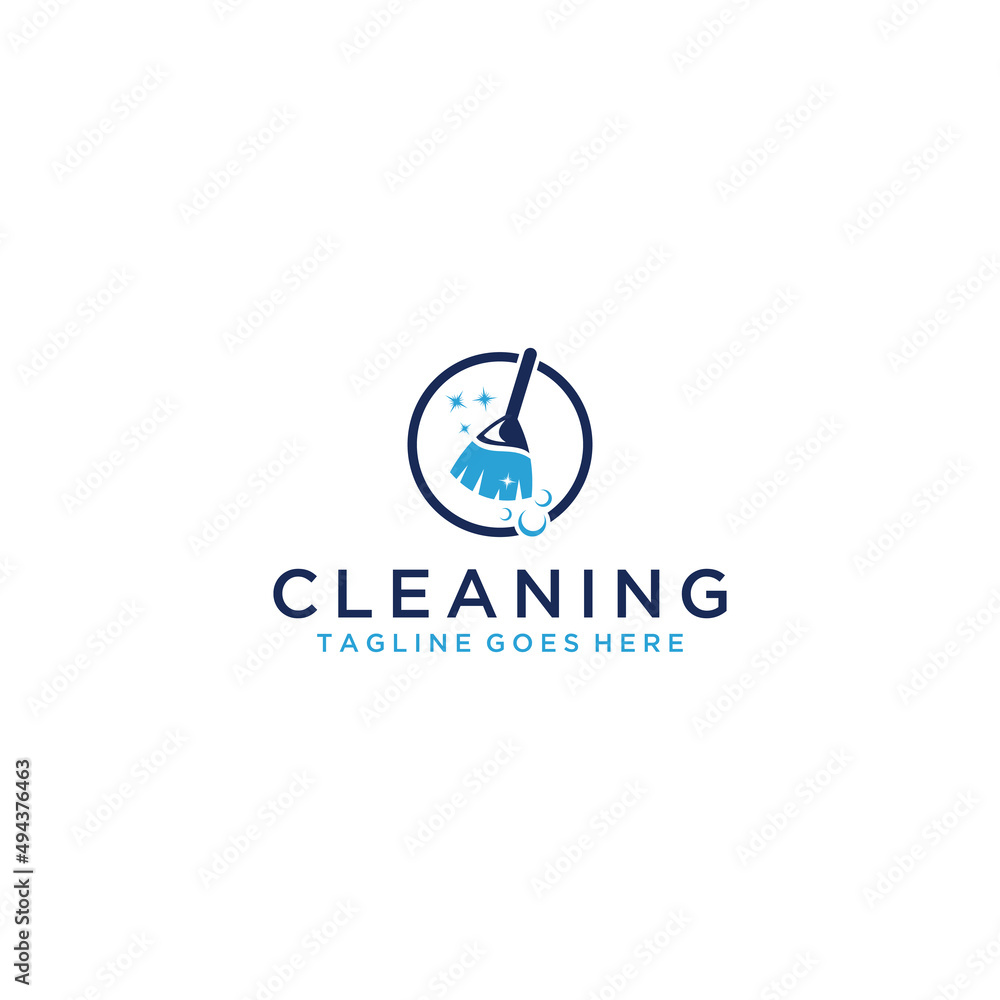 Cleaning broom logo design inspiration Stock Vector | Adobe Stock