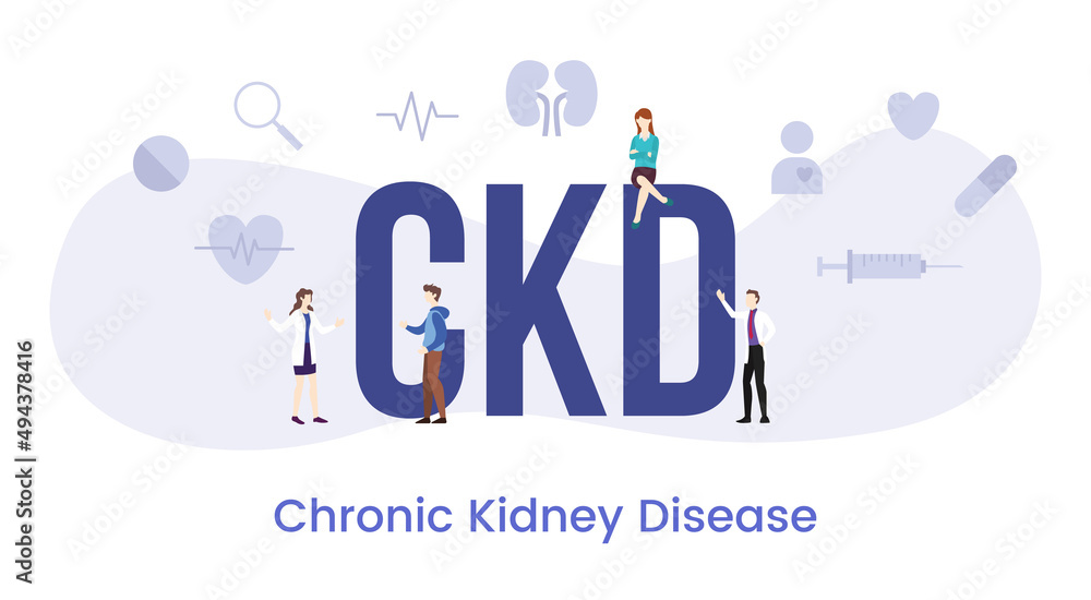 ckd chronic kidney disease concept with big word or text and team ...