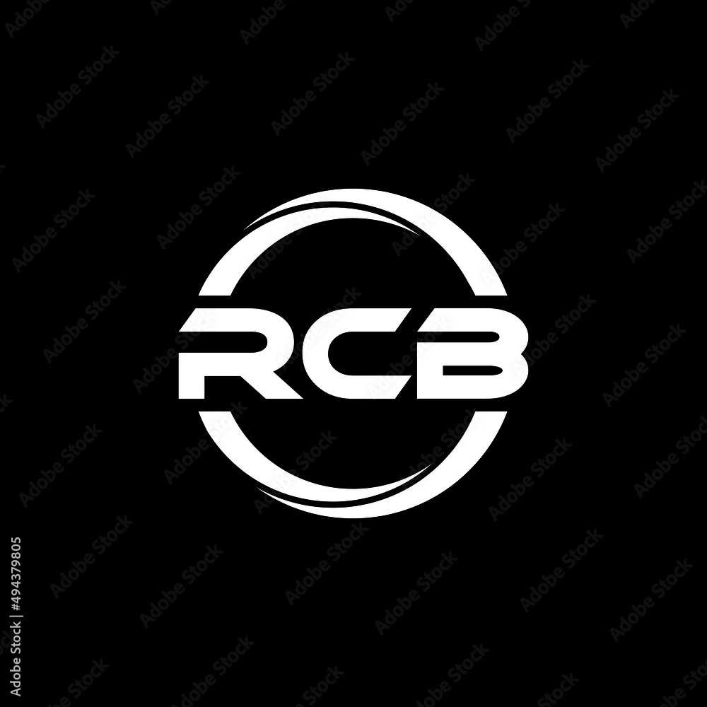 RCB letter logo design with black background in illustrator, vector ...