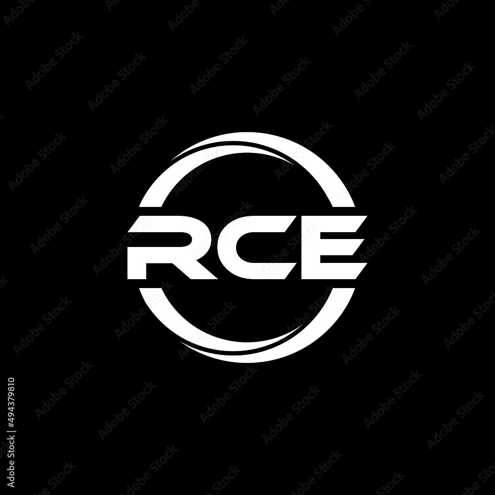 RCE letter logo design with black background in illustrator, vector ...