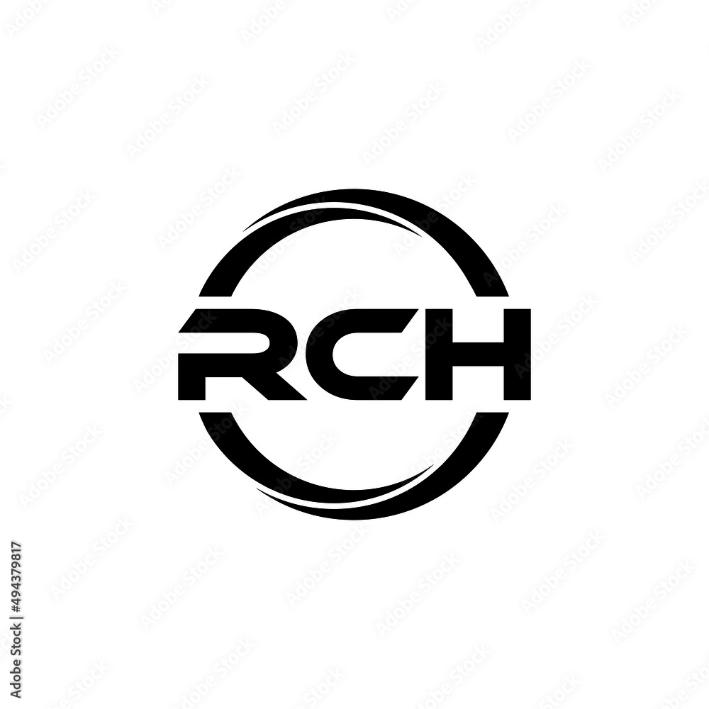RCH letter logo design with white background in illustrator, vector ...