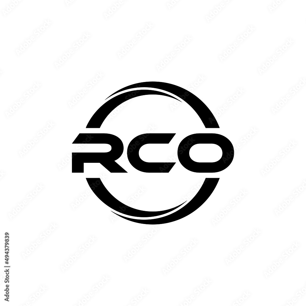 RCO letter logo design with white background in illustrator, vector ...