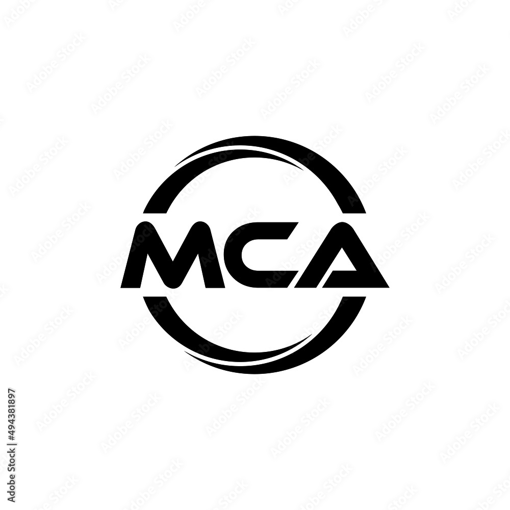 MCA letter logo design with white background in illustrator, vector ...