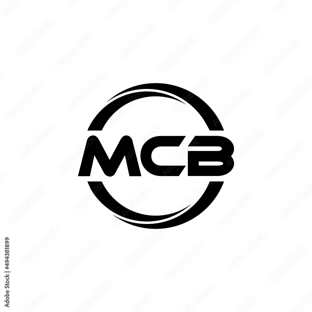 MCB letter logo design with white background in illustrator, vector ...