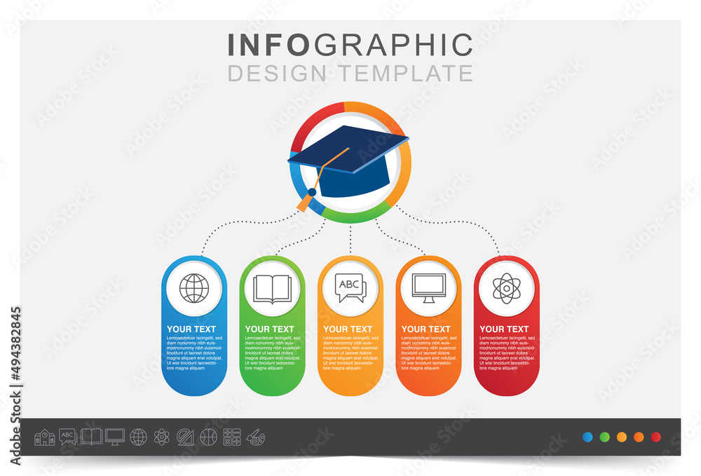 Graduation process, modern infographic template, presentation business ...