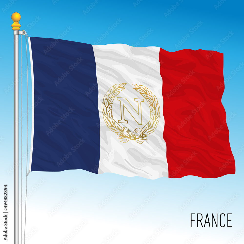French flag with Napoleon Bonaparte symbol, vector illustration Stock ...
