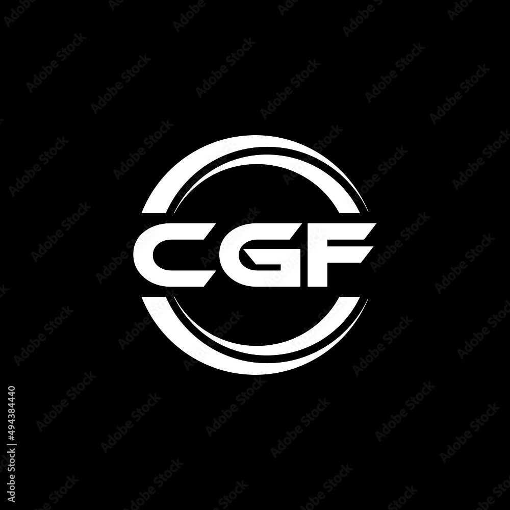 CGF letter logo design with black background in illustrator, vector ...