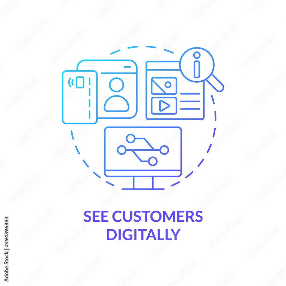 See customers digitally blue gradient concept icon. Data trace. Ways to ... See customers digitally blue gradient concept icon. Data trace. Ways to ...