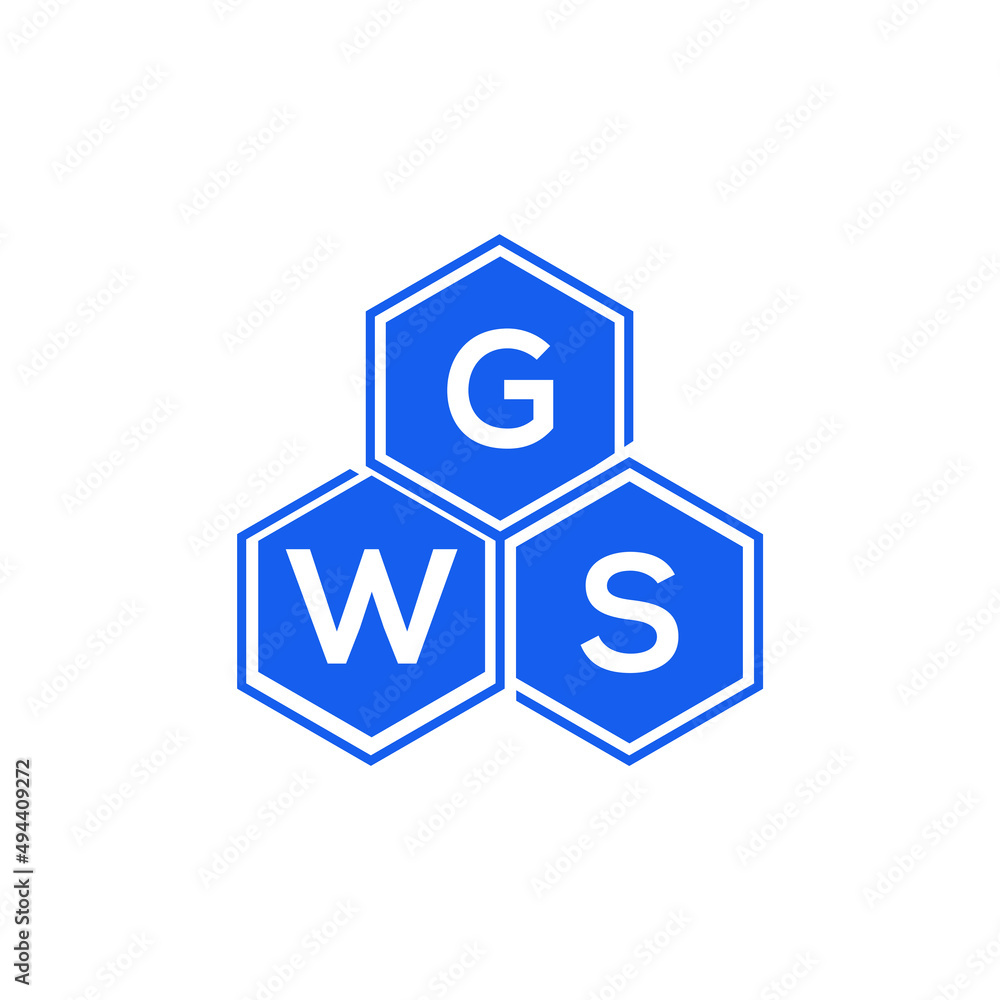 GWS letter logo design on White background. GWS creative initials ...
