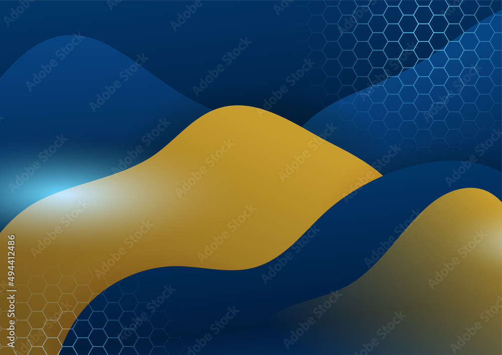 Abstract blue and gold presentation background design Stock Vector ...